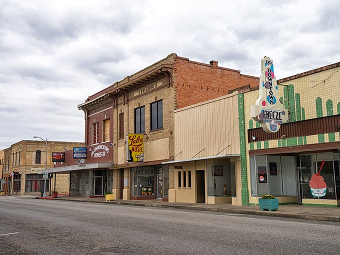 Downtown Alice showcases charming historic storefronts with vintage signs and colorful facades—all part of a town where homes remain surprisingly affordable.