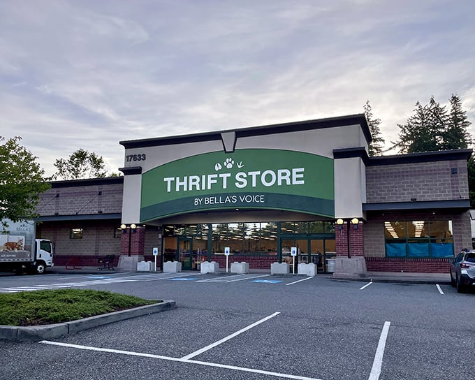 Highway 99's green gem where every purchase helps furry friends find their forever homes.