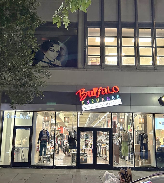 Buffalo Exchange brings trendy thrift shopping to Philadelphia's busy streets with carefully curated vintage and modern finds.