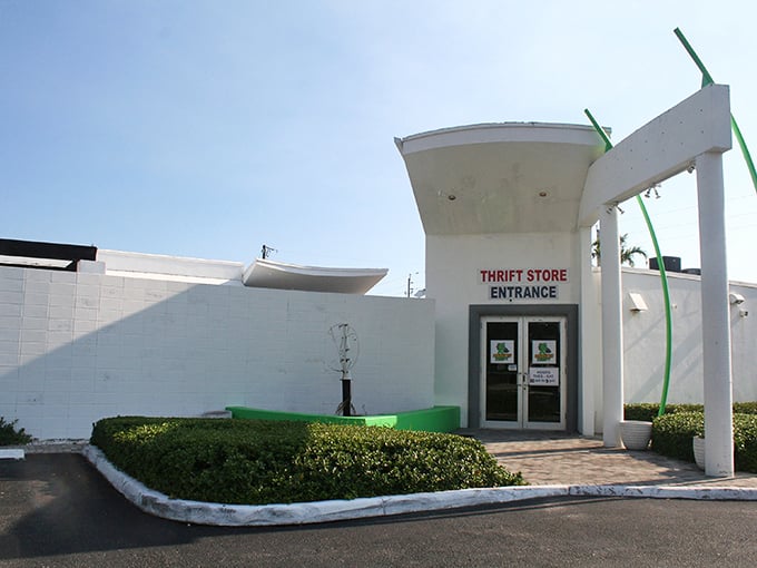 Charity Thrift's modern entrance proves that doing good for your community can look this stylish and inviting.
