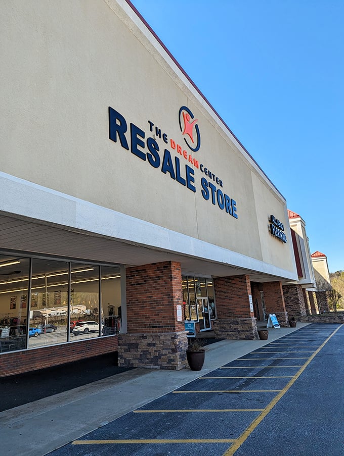 The Dream Center's clean, modern storefront promises an organized thrifting experience unlike the chaotic jumble of yesteryear.