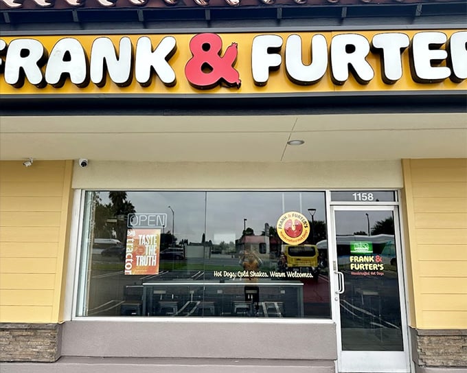 Frank & Furter's clean storefront promises handcrafted quality - sometimes the best hot dogs come from unexpected places.