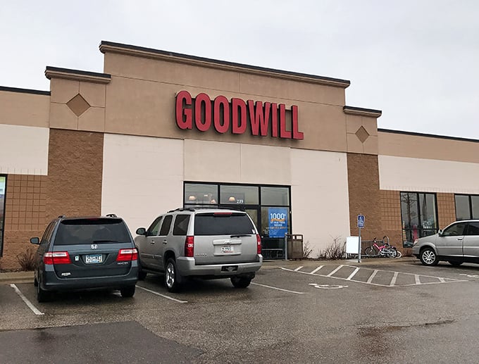 Rochester's Goodwill South – where sensible architecture houses fashion miracles waiting to be discovered.