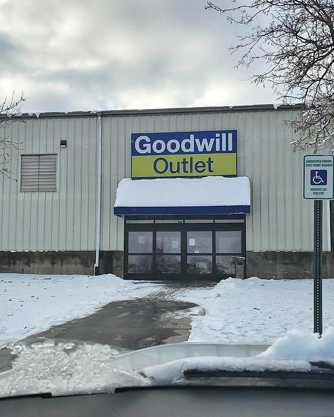 Winter can't stop the bargain hunters—Goodwill's outlet promises treasures by the pound, not by the piece.