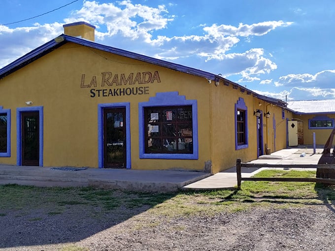 La Ramada Steakhouse: Sunshine-yellow walls with vibrant blue trim—this place dresses the part for its colorful fusion of steak and Southwest flavors.