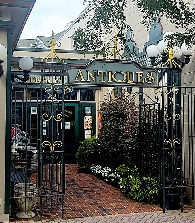 Lewes Mercantile's elegant iron gateway creates the perfect entrance to what feels like a vintage shopping fairy tale.