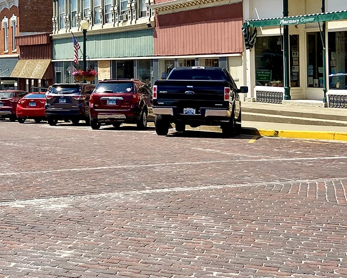 The historic downtown of Mount Carroll features original brick streets and buildings that have stood for more than a century.