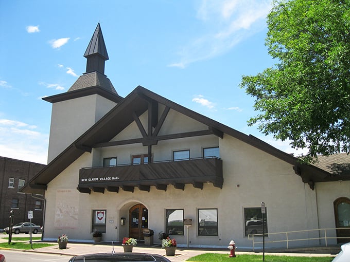 New Glarus Village Hall looks like it was plucked from the Swiss Alps and dropped into America's Dairyland.
