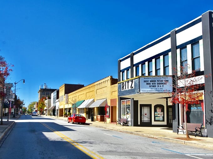The classic storefronts of Newberry create a living museum where modern life and historic charm coexist beautifully.