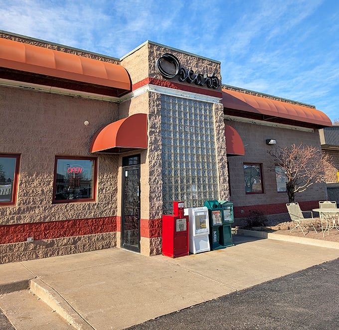 Those red awnings aren't just for show—they're signaling that comfort food worthy of the state capital awaits inside.