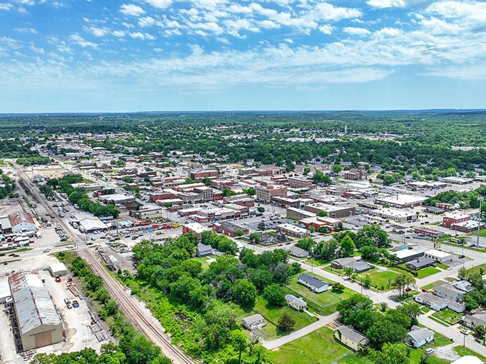 Bustling main drag proves small towns can offer big city conveniences affordably. 