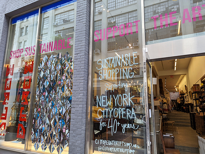 City Opera Thrift Shop: Forty years supporting New York City Opera! Those colorful window displays are almost as dramatic as the performances.