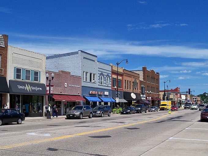 Downtown Hutchinson blends historic charm and local pride, where colorful storefronts line the heart of the community.