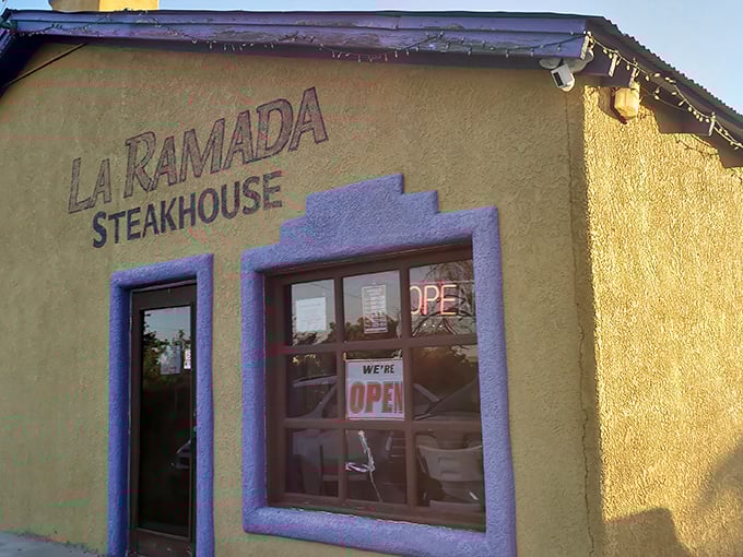 La Ramada Steakhouse: Those "OPEN" signs are practically begging you to come in—as if the aroma of sizzling carne asada wasn't enough.