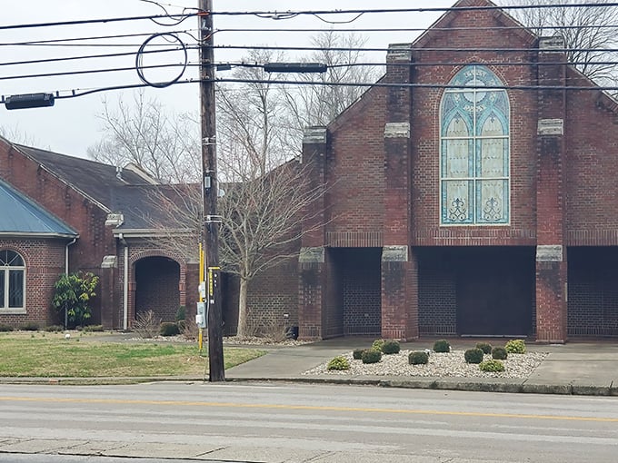 Once a house of worship, this brick landmark now stands as a quiet sentinel along Liberty’s main road.