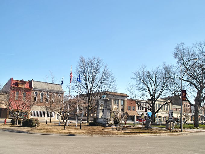 This Russellville streetscape showcases the kind of downtown where shopkeepers still know your name.