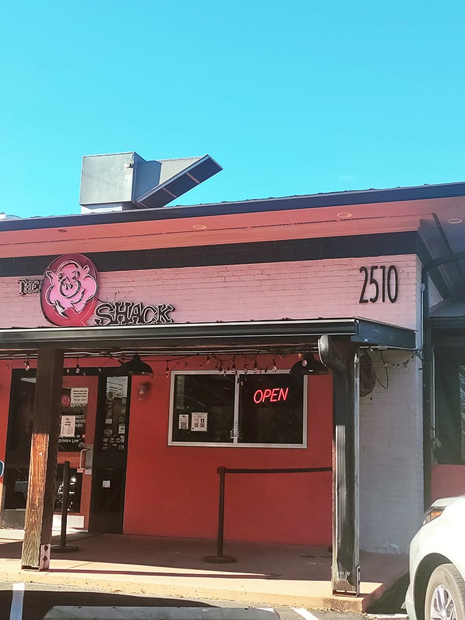 When a barbecue joint is painted this pink, you know they're confident enough in their food to be playful.