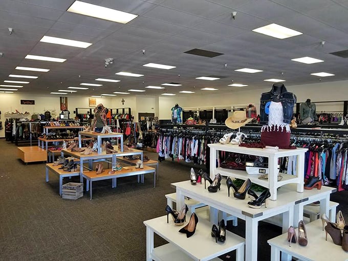 Department store layout, thrift store prices. The Other Side's spacious interior lets you browse without the usual secondhand shopping squeeze.