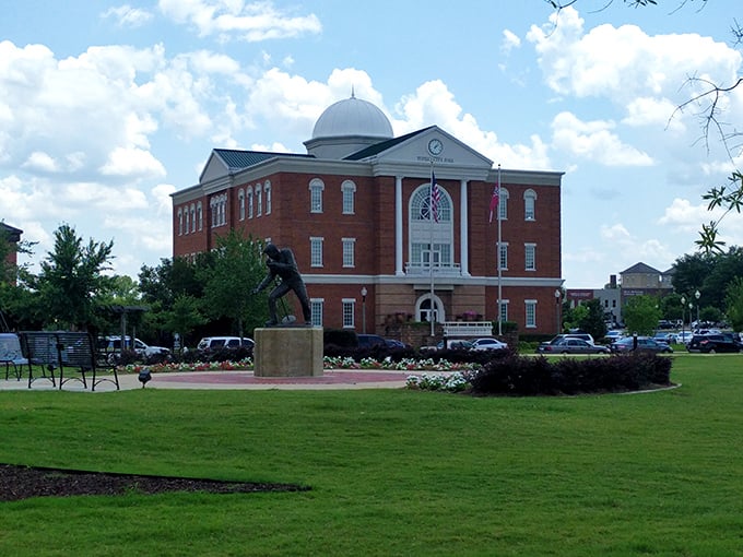 This beautiful courthouse stands proud as the heart of a community that takes care of its own.