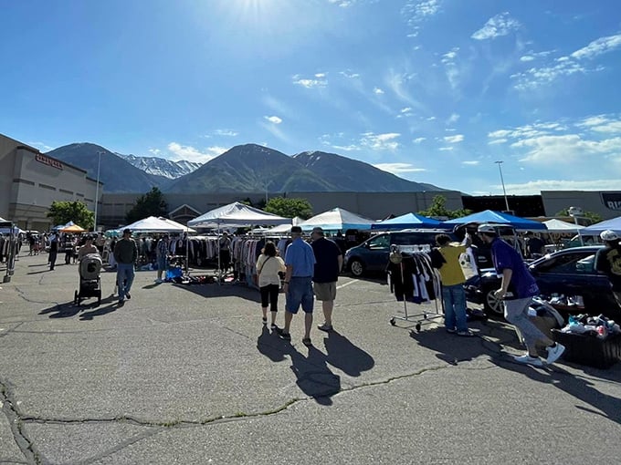 Mountain views frame the perfect shopping day where community spirit flows as freely as the deals.