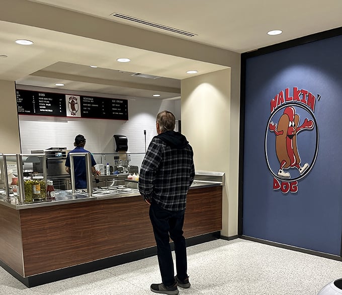 That walking hot dog logo says it all – Walkin' Dog brings personality and flavor to downtown's maze of skyways.