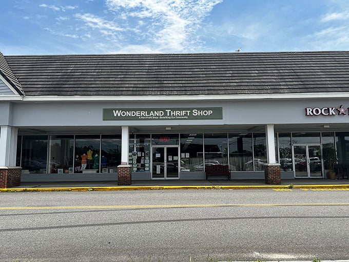 Don't be fooled by the modest exterior—Wonderland Thrift Shop is where practical shoppers find their fantastical bargains.