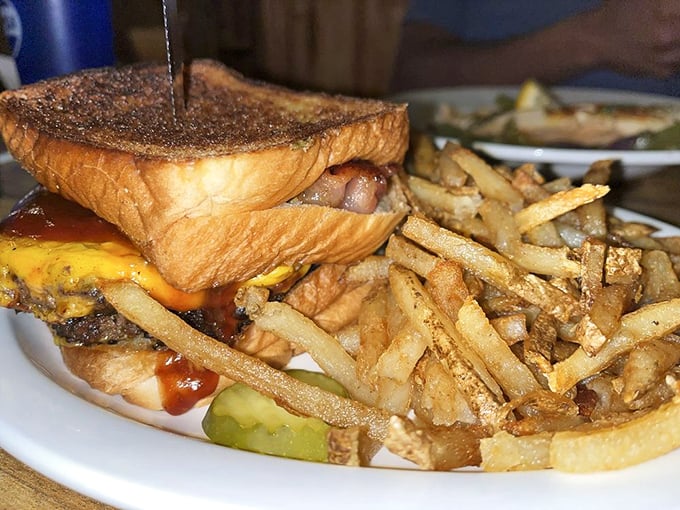 The All-American burger with hand-cut fries – proof that sometimes the classics become classics because they're just that good.