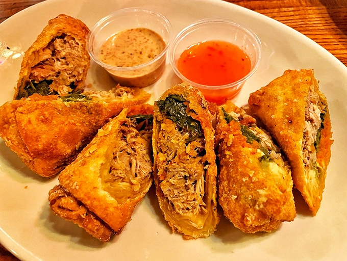 BBQ soul rolls: when egg rolls meet pulled pork and decide to start a delicious revolution together.