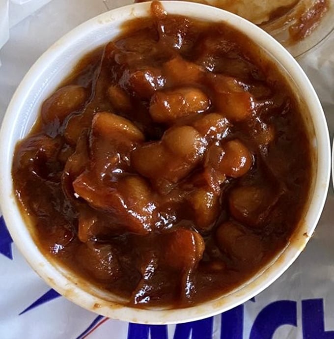 Baked beans that have clearly been introduced to their meaty neighbors. Rich, sweet, and complex—the supporting actor that steals scenes.