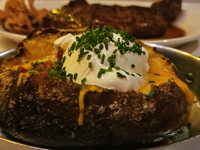 Not just any baked potato – this is potato nirvana. Loaded with cheese, sour cream, chives, and enough comfort to make your grandmother jealous.