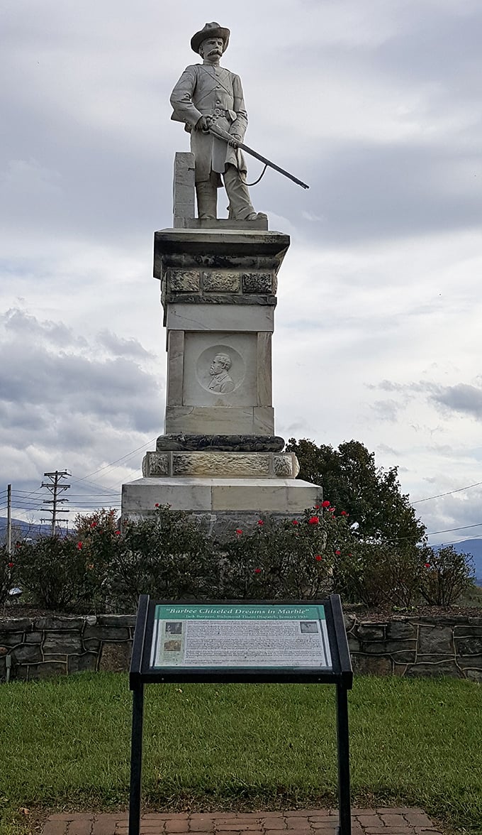 Monument to history rises skyward, marking moments that shaped this mountain community.