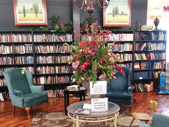 The book nook feels like the cozy library from "Beauty and the Beast," minus the talking furniture and territorial beast.