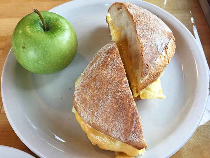 This breakfast sandwich proves that eggs and bread aren't just morning staples—they're soulmates that found each other at Rocket Baby.