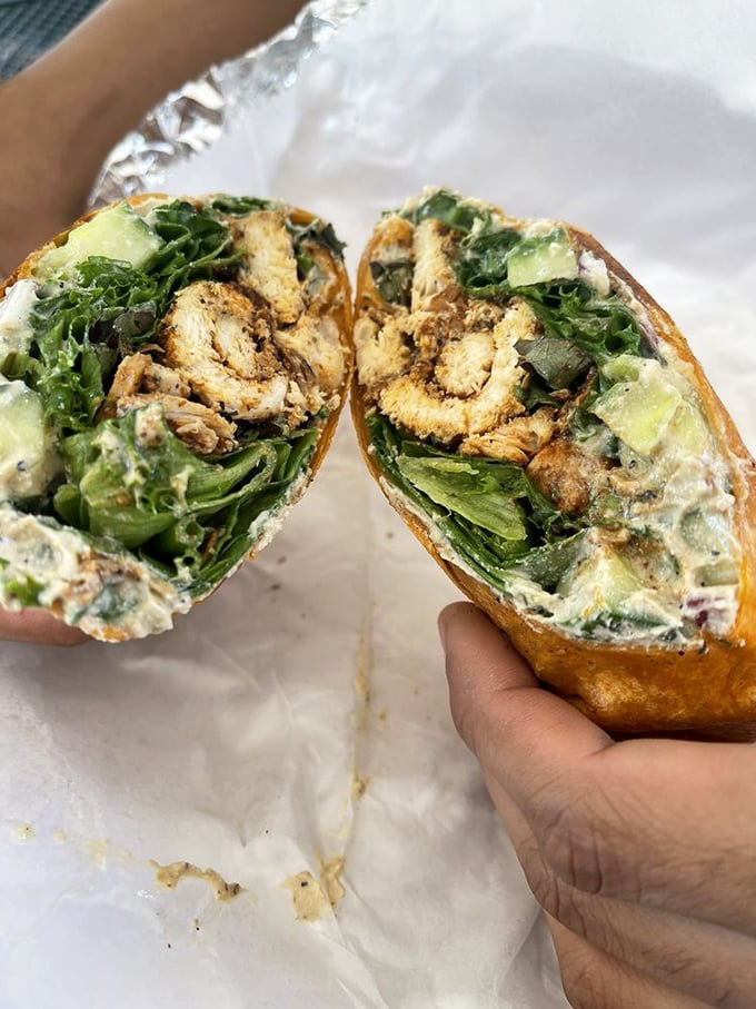 This wrap isn't just lunch—it's a masterclass in how to make chicken, greens, and creamy dressing play together like the Beatles in their prime.