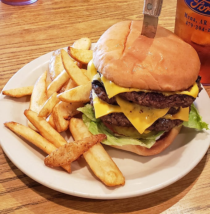 This double cheeseburger doesn't need fancy aioli or artisanal buns to impress—it lets the hand-patted beef and melty cheese do all the talking.
