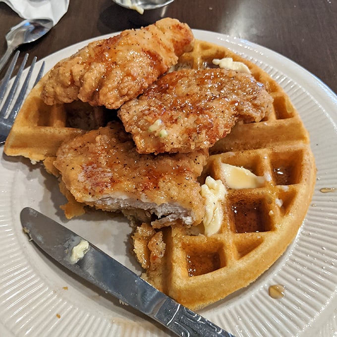 Chicken and waffles—the breakfast equivalent of a perfect marriage. Crispy meets fluffy, savory meets sweet, and your fork meets pure joy.