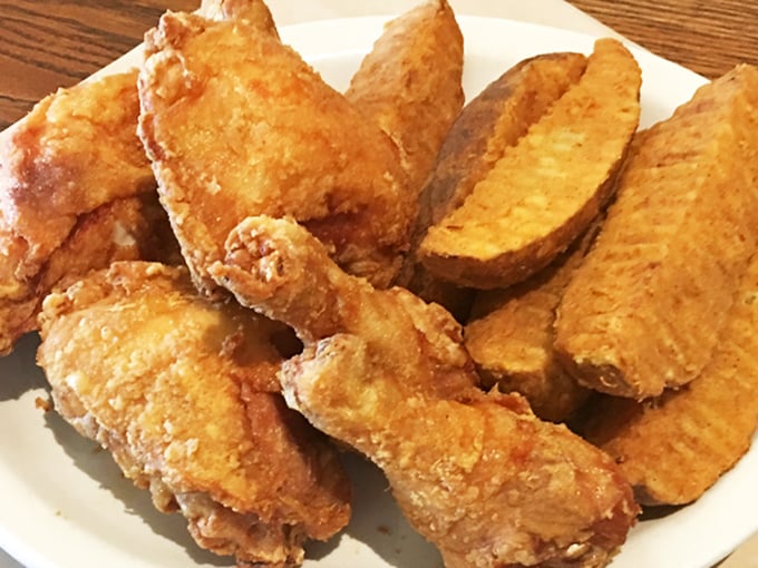 Fried chicken wings that make you want to high-five the cook. Crispy outside, juicy inside—the way nature (and Amish cooks) intended.