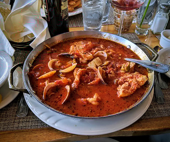 This cioppino isn't just soup—it's a seafood neighborhood where clams, fish, and shrimp throw the best block party in your mouth.