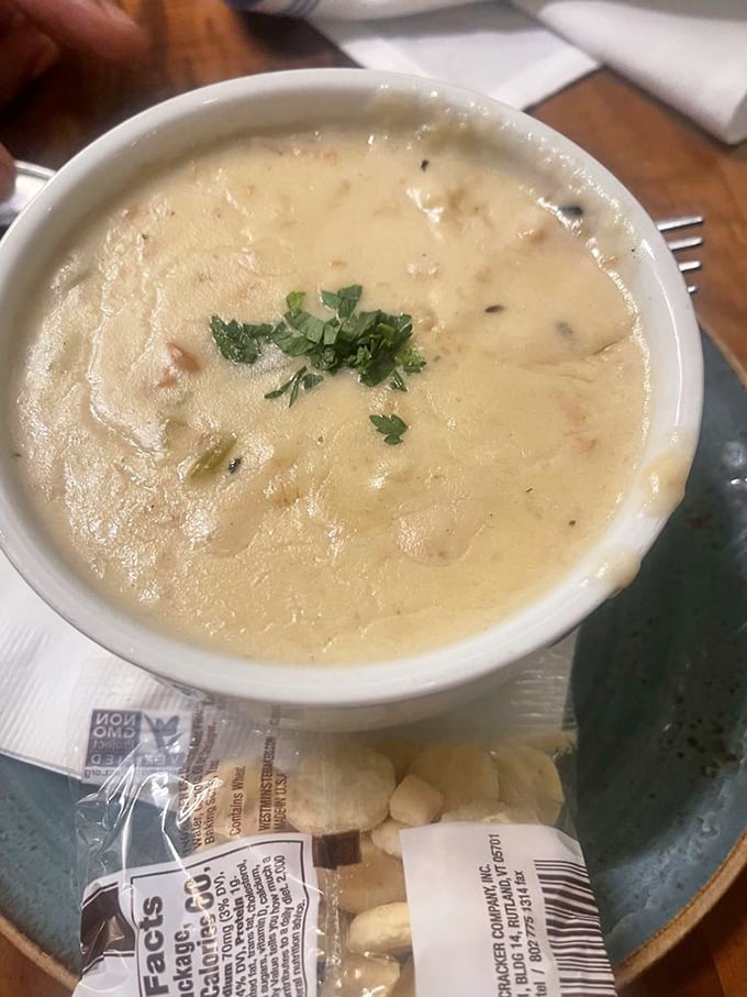 Clam chowder that could make a New Englander weep with joy. Creamy, rich, and loaded with tender clams—comfort in a bowl.