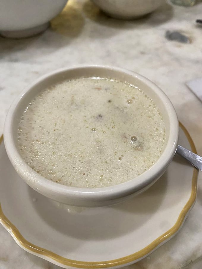 The famous Boston clam chowder – creamy, not gloppy; rich, not heavy. Each spoonful is like a warm hug on a foggy San Francisco day.