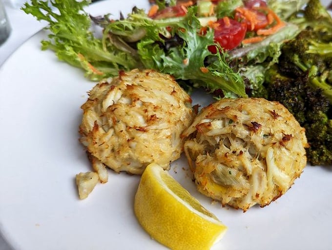 These golden crab cakes are what Maryland dreams are made of—all meat, no filler, and enough flavor to make you consider moving to Delaware.