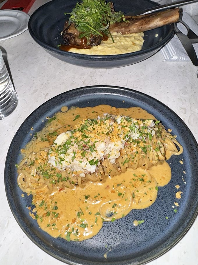 The crab pasta doesn't just speak to seafood lovers—it serenades them. Creamy sauce, perfectly cooked noodles, and enough crab to make a fisherman blush.