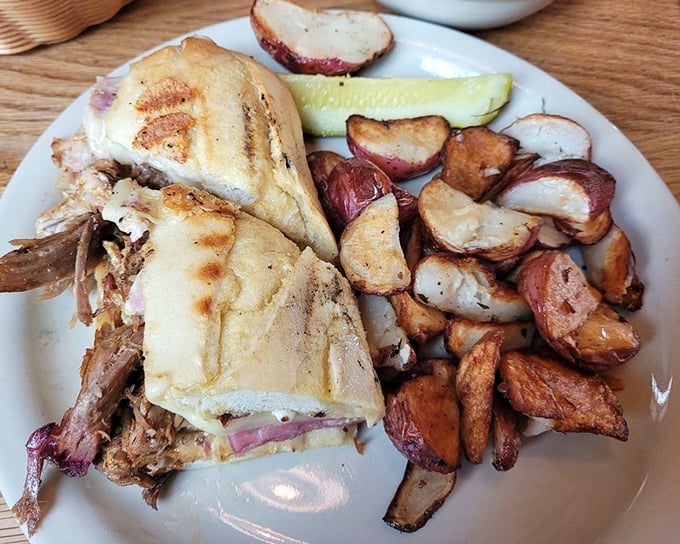 A Cuban sandwich that transports you to Havana without the airfare. Crispy exterior, meltingly tender interior – the passport to flavor town.