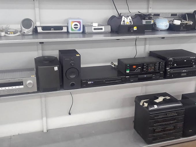 An audiophile's playground of vintage electronics. These aren't just DVD players—they're time machines to movie nights of decades past.