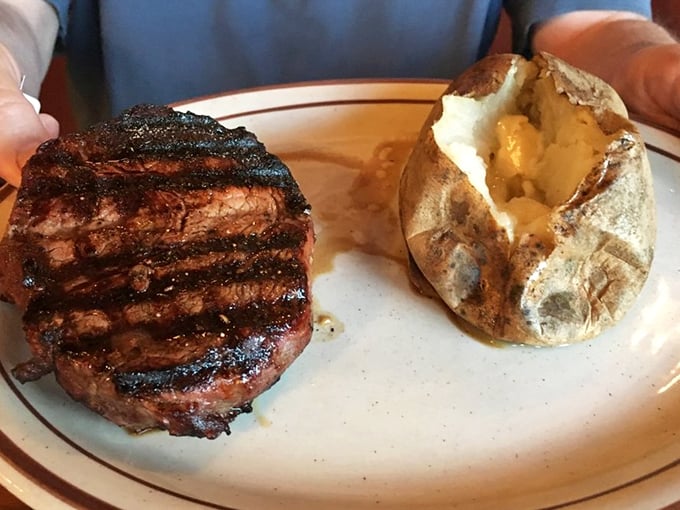 Filet mignon paired with a baked potato – sometimes the classics are classic for good reason.