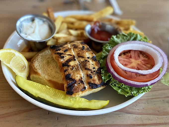The grouper sandwich—Florida's unofficial state handshake. One bite and you're officially on island time.