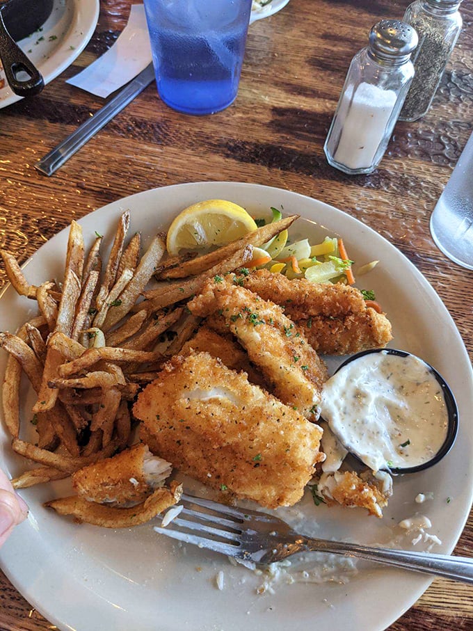 Crispy, golden fish with hand-cut fries—proof that sometimes the simplest combinations make for the most memorable meals.