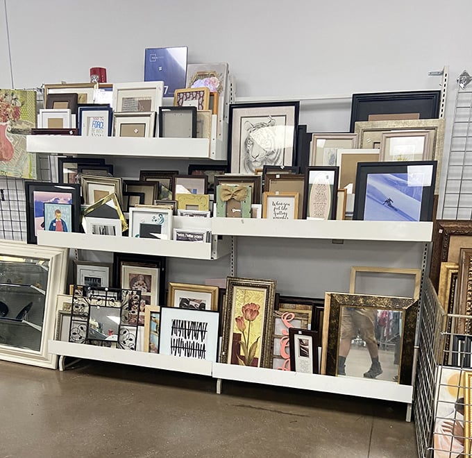 A gallery wall waiting to happen. These frames have held everything from wedding photos to kindergarten art masterpieces.