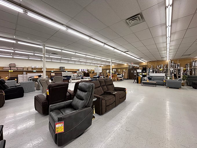 The furniture section – where you can furnish an entire living room for less than what some places charge for a single designer chair.