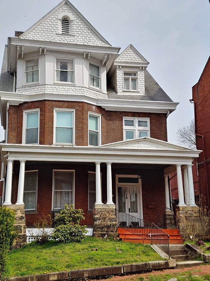 This stately brick and white-trimmed Victorian home isn't just a house—it's a time machine with indoor plumbing and without the paradox issues.